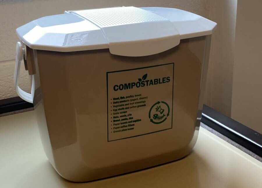 Use Your Beige Kitchen Caddy to Compost All Food Scraps!
